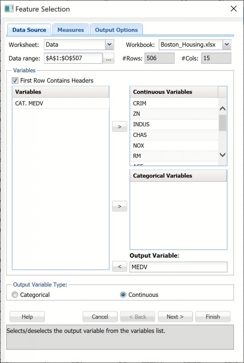 Feature Selection Example | solver