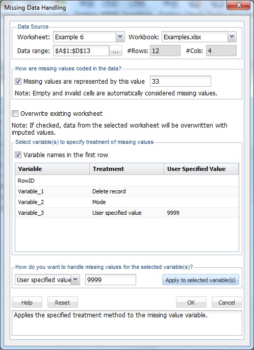 Missing Data Handling Examples | solver