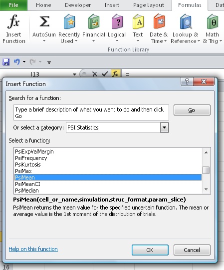 Psi Statistics Functions | solver