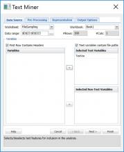 Text Miner Data Source Dialog | solver